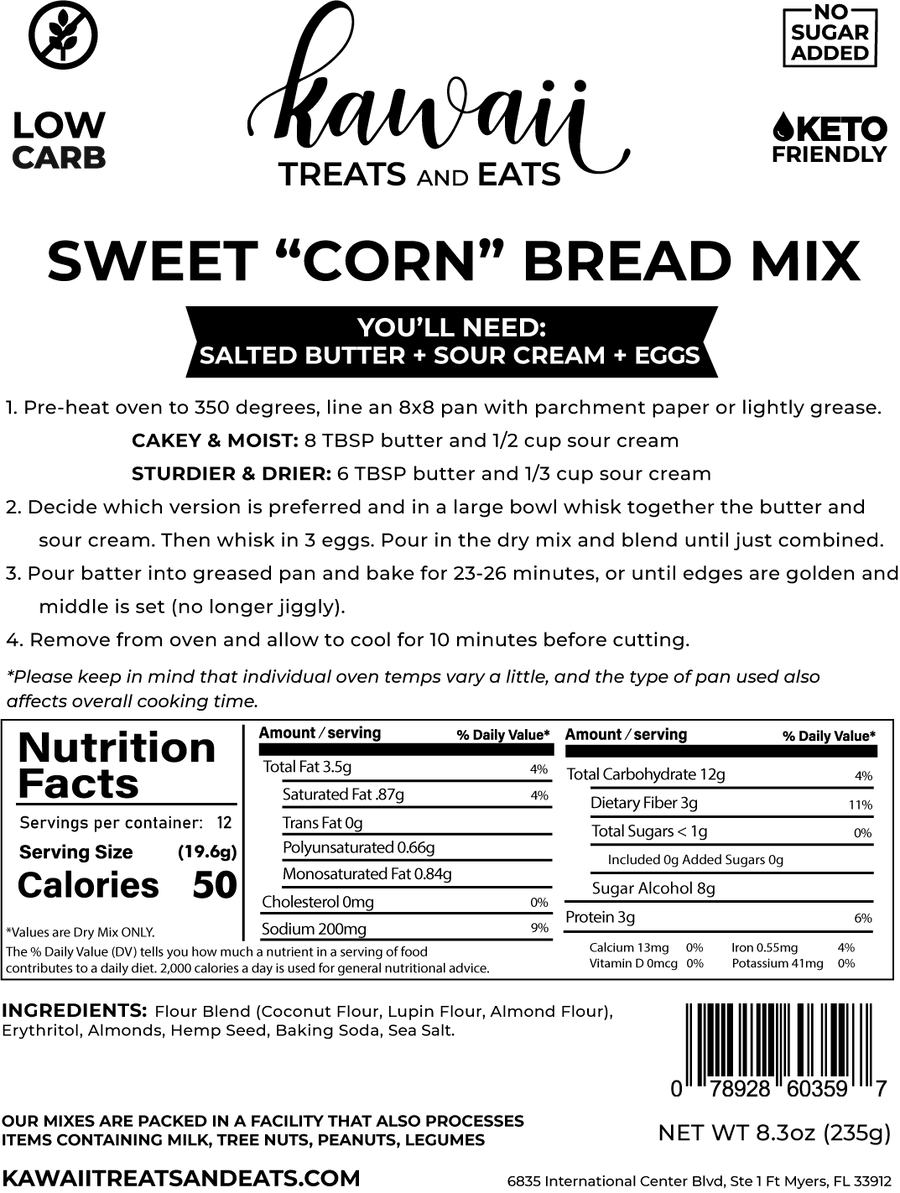 SWEET Corn-Free "Cornbread" Mix - low carb, keto, gluten free